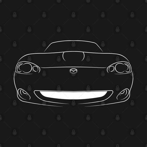 Frontprofile Mazda Miata Mx 5 Nb Stencil White Miata T Shirt