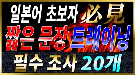 짧은 문장으로 배우는 일본어 필수 조사 20개 한국어 발음 표기 자연스럽게 외우는 일본어 일본어흘려듣기 왕초보