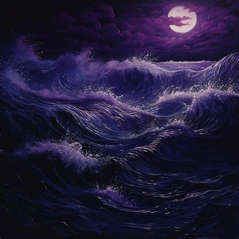Purple Waves On Dark Premium Ai Generated Image Purple Waves On Dark Premium Ai Generated Image