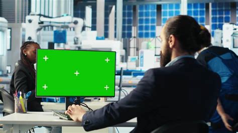 Photovoltaics Factory Engineer Using Chroma Key Pc Improving Solar