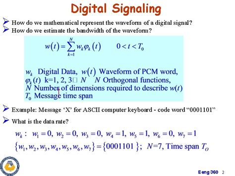 Digital Signaling Vector Representation Bandwidth Estimation Binary