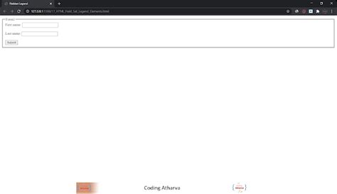 17 program to demonstrate fieldset and legend in html ~ coding atharva