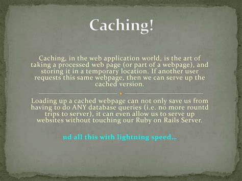 Ror Caching Ppt Free Download