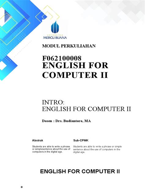 modul 1 english for computer ii pdf computer science science