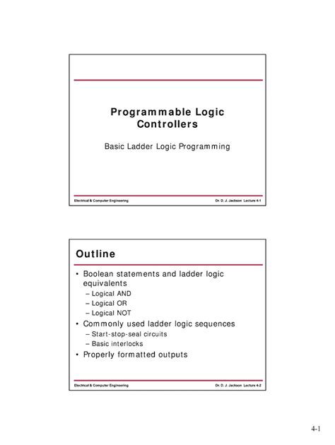 Fillable Online Basic Ladder Logic Programming Fax Email Print PdfFiller
