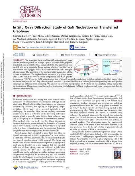 Pdf In Situ X Ray Diffraction Study Of Gan Nucleation On Transferred