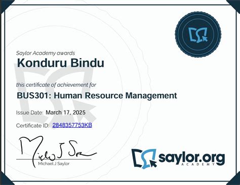 Humanresourcemanagement Certification Sayloracademy Bindu Konduru