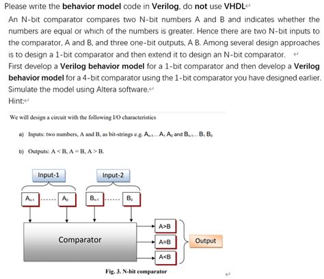 Solved Please Write The Behavior Model Code In Verilog Do Chegg