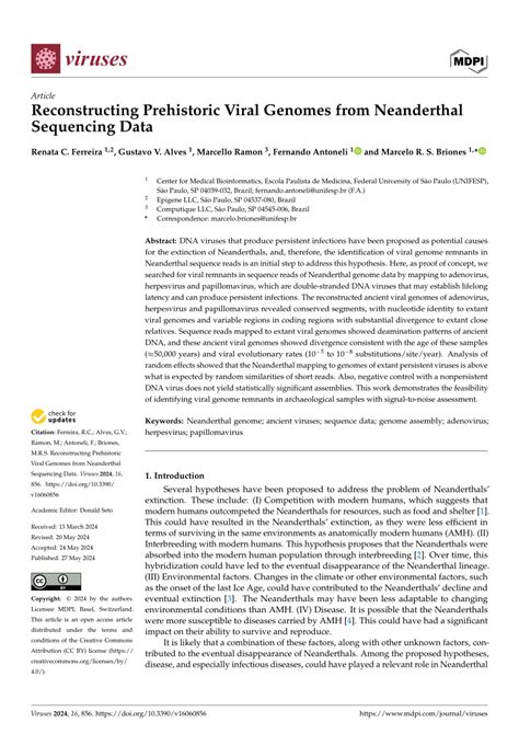 Pdf Reconstructing Prehistoric Viral Genomes From Neanderthal