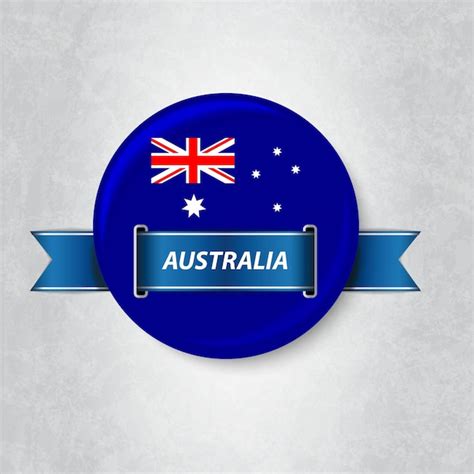 원 안에 호주의 국기 프리미엄 벡터