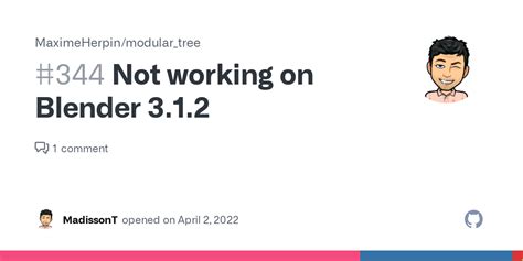 Not Working On Blender Issue MaximeHerpin Modular Tree GitHub