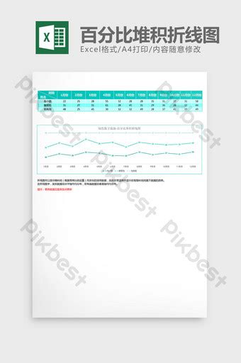 Blue Gradient Percentage Stacked Area Chart Excel Template Excel Xlsx