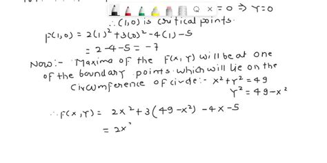 Solved Find The Maximum And Minimum Values Of The Function Fxy 2x