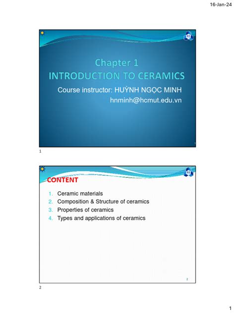 Chap 1 Introduction To Ceramics Pdf Ceramics Fracture