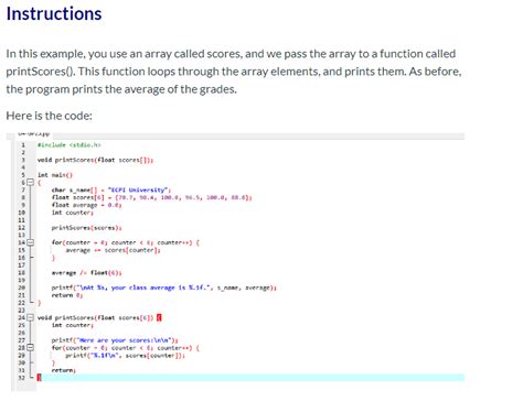 Solved Instructions In This Example You Use An Array Called