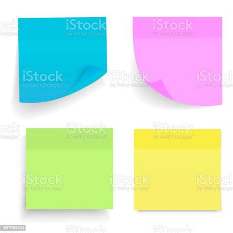 사무실 종이 시트 또는 투명 한 배경에 고립 된 그림자와 스티커 스티커 집합입니다 디자인에 대 한 빈 노란색 메모 템플릿입니다