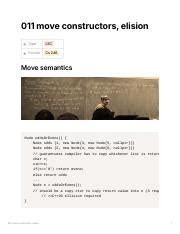 Understanding Move Constructors And Elision In C Course Hero