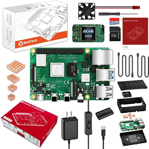 Buy Rastech Raspberry Pi 4 4gb Starter Kit 4gb Ram With 32gb Micro Sd Card 4 Copper Heatsink 2