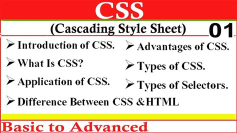 What Is Css In Hindi Css Selectors Types Of Css Advantages Of Css Application Of Css