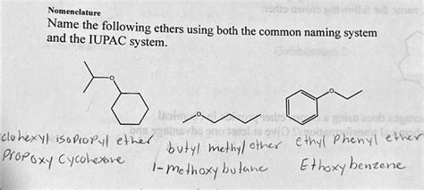 Nomenclature Name The Following Ethers Using Both The Common Naming System And The Iupac System Nomenclature Name The Following Ethers Using Both The Common Naming System And The Iupac System