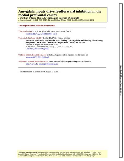 Pdf Amygdala Inputs Drive Feedforward Inhibition In The Medial