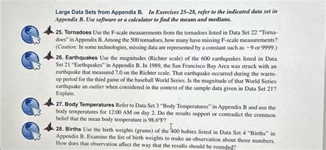 Large Data Sets From Appendix B In Exercises 25−28