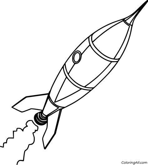 Pointed Rocket Coloring Page Coloringall