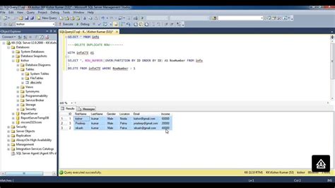 How To Delete Duplicate Rows In Sql Youtube