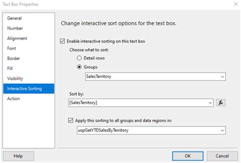 Ssrs Interactive Sorting And Charts