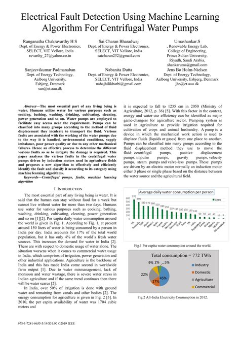 Pdf Electrical Fault Detection Using Machine Learning Algorithm For Centrifugal Water Pumps