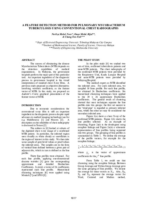 Pdf A Feature Detection Method For Pulmonary Mycobacterium Tuberculosis Using Conventional