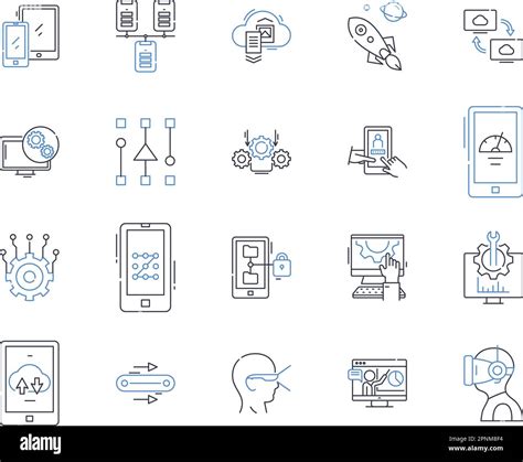 Data Commerce Line Icons Collection Analytics Big Data E Commerce Insights Integration