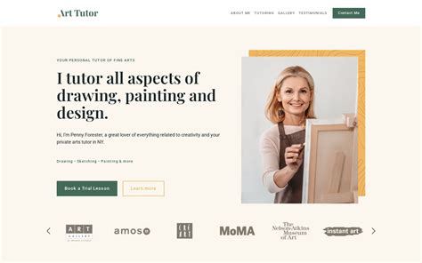 Art Tutor Website Design Free Template By Weblium