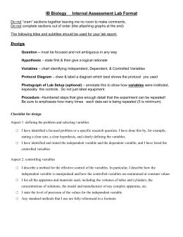 IB ChemistryIA Checklist