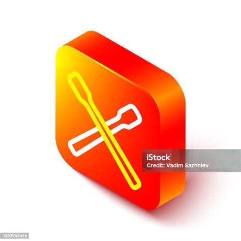 흰색 배경에 격리 된 등색 선 드럼 스틱 아이콘 악기 주황색 정사각형 버튼 벡터 3차원 형태에 대한 스톡 벡터 아트 및 기타 이미지 3차원 형태 건강관리와 의술 구급