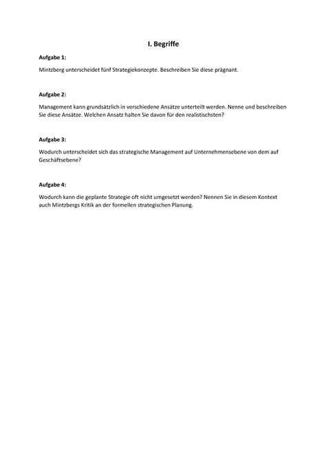 Aufgabensammlung - Aufgaben aus den Klausuren - Warning: TT: undefined function: 32 I. Begriffe ...