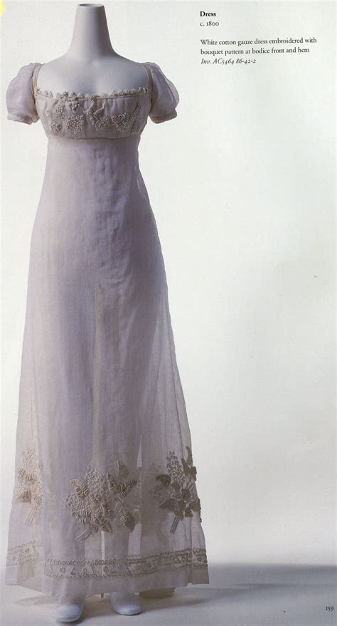 5 Empire Period C 1800 Cotton Muslin Dress With A Waistline Right