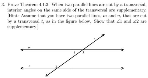 solved 3 prove theorem 4 1 3 when two parallel lines are