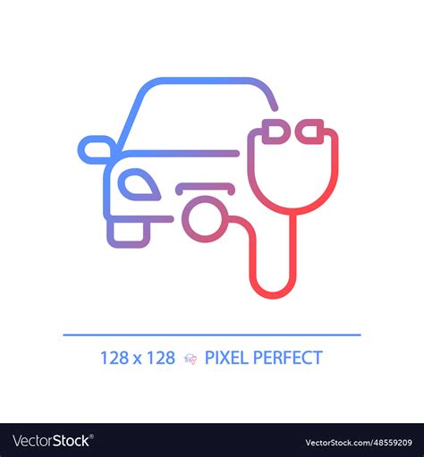 2d Thin Linear Gradient Car Health Icon Royalty Free Vector