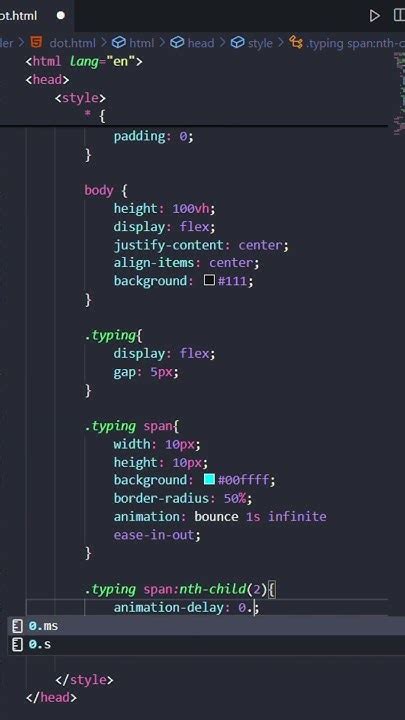 typing dot loader effect html and css ui htmlwebdesign shorts css