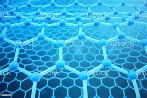 3d 렌더링 추상 나노기술 육각 기하학적 양식 클로즈업입니다 그래 핀의 원자 구조 개념 탄소 구조입니다 3차원 형태에 대한 스톡 사진 및 기타 이미지 Istock