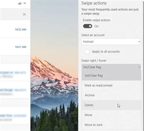 Enable Disable Manage Use Swipe Actions In Mail App Of Windows