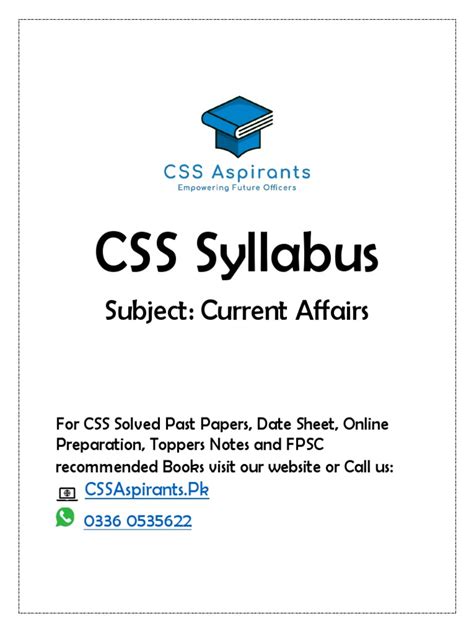 current affairs css syllabus pdf pakistan global politics