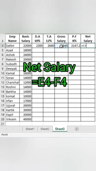 How To Calculate Salary In A Few Seconds Excel Tips And Tricks Excel Exceltips Exceltricks