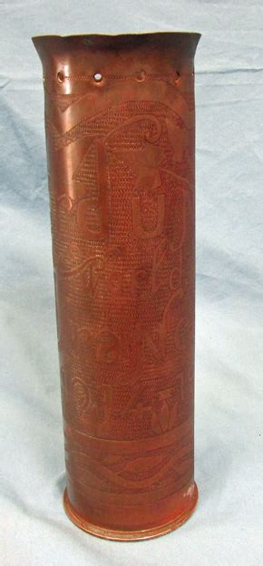 Stewarts Military Antiques French Wwi Trench Art Shell Casing Verdun Stnazaire 1914 18