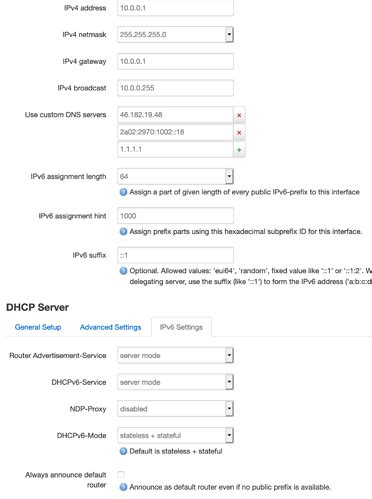 OpenWrt behind ISP Router IPv6 Pass On Global Präfix Adresses