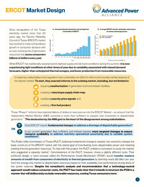 Ercot Market Design One Pager Advanced Power Alliance
