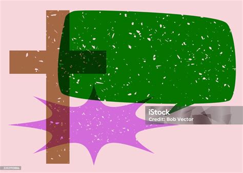 Risograph 종교 십자가 기하학적 모양의 십자가 트렌디한 Riso Graph의 개체는 기하학 요소가 있는 질감 스타일 디자인을 인쇄합니다 0명에 대한 스톡 벡터 아트