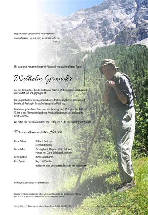 Todesanzeige Trauerhilfe Abschied Gesmbh