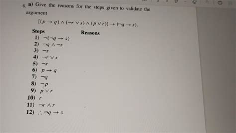 solved 6 a give the reasons for the steps given to